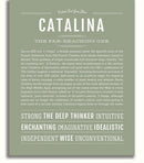 Catalina Personalized Name Meaning Art Prints – Name Stories