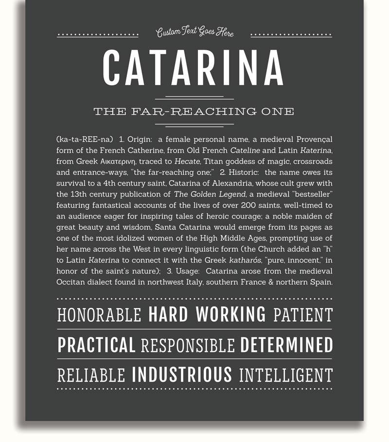 Catarina Personalized Name Meaning Art Prints – Name Stories