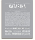 Catarina Personalized Name Meaning Art Prints – Name Stories