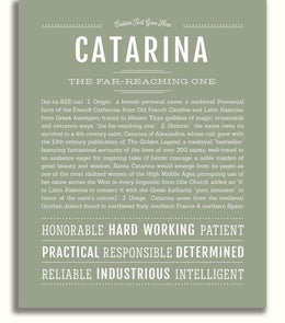 Catarina Personalized Name Meaning Art Prints – Name Stories
