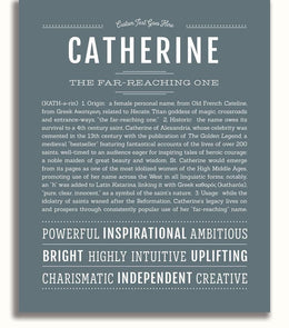 Catherine Personalized Name Meaning Art Prints – Name Stories