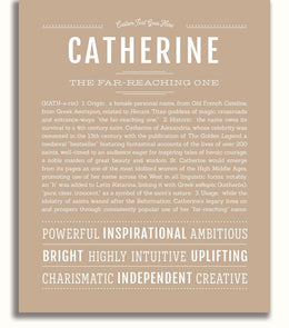 Catherine Personalized Name Meaning Art Prints – Name Stories