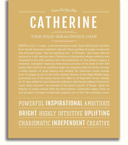 Catherine Personalized Name Meaning Art Prints – Name Stories