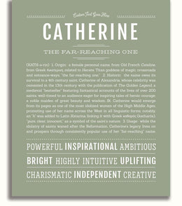 Catherine Personalized Name Meaning Art Prints – Name Stories