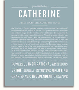 Catherine Personalized Name Meaning Art Prints – Name Stories