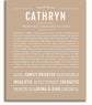 Cathryn Personalized Name Meaning Art Prints – Name Stories