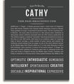 Cathy Personalized Name Meaning Art Prints – Name Stories