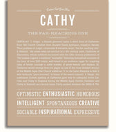 Cathy Personalized Name Meaning Art Prints – Name Stories