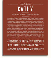 Cathy Personalized Name Meaning Art Prints – Name Stories