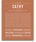 Cathy Personalized Name Meaning Art Prints – Name Stories