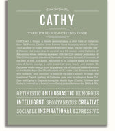 Cathy Personalized Name Meaning Art Prints – Name Stories
