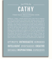 Cathy Personalized Name Meaning Art Prints – Name Stories