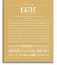 Catie Personalized Name Meaning Art Prints – Name Stories
