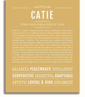 Catie Personalized Name Meaning Art Prints – Name Stories