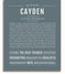 Cayden | Name Art Print – Name Stories