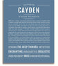 Cayden | Name Art Print - Personalized Custom Gifts – Name Stories