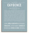 Caydence | Name Art Print – Name Stories