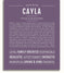 Cayla Personalized Name Meaning Art Prints – Name Stories