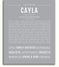 Cayla Personalized Name Meaning Art Prints – Name Stories