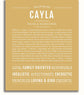Cayla Personalized Name Meaning Art Prints – Name Stories