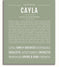 Cayla Personalized Name Meaning Art Prints – Name Stories