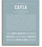 Cayla Personalized Name Meaning Art Prints – Name Stories