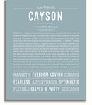 Cayson Personalized Name Meaning Art Prints – Name Stories