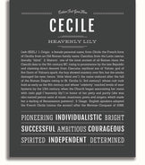 Cecile Personalized Name Meaning Art Prints – Name Stories