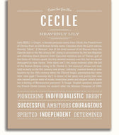 Cecile Personalized Name Meaning Art Prints – Name Stories