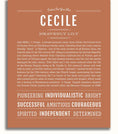 Cecile Personalized Name Meaning Art Prints – Name Stories