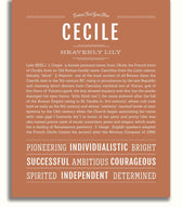 Cecile Personalized Name Meaning Art Prints – Name Stories