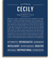 Cecily Personalized Name Meaning Art Prints – Name Stories