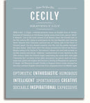 Cecily Personalized Name Meaning Art Prints – Name Stories