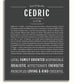 Cedric Personalized Name Meaning Art Prints – Name Stories