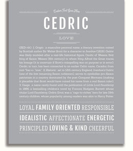 Cedric | Name Art Print – Name Stories