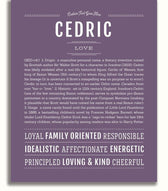 Cedric | Name Art Print – Name Stories
