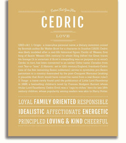 Cedric | Name Art Print – Name Stories