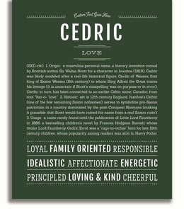 Cedric | Name Art Print – Name Stories