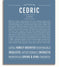 Cedric | Name Art Print – Name Stories