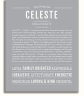 Celeste Personalized Name Meaning Art Prints – Name Stories