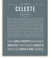 Celeste Personalized Name Meaning Art Prints – Name Stories