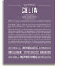 Celia Personalized Name Meaning Art Prints – Name Stories
