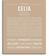 Celia Personalized Name Meaning Art Prints – Name Stories
