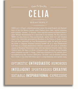 Celia | Name Art Print – Name Stories