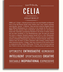 Celia | Name Art Print – Name Stories