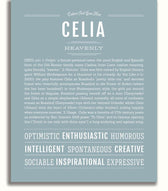 Celia Personalized Name Meaning Art Prints – Name Stories