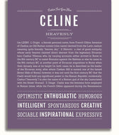 Celine Personalized Name Meaning Art Prints – Name Stories