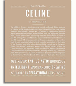 Celine Personalized Name Meaning Art Prints – Name Stories