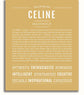 Celine Personalized Name Meaning Art Prints – Name Stories