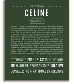 Celine Personalized Name Meaning Art Prints – Name Stories